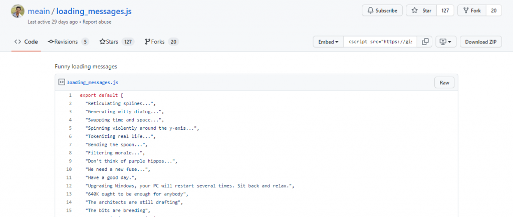 Loading Messages – wowlab